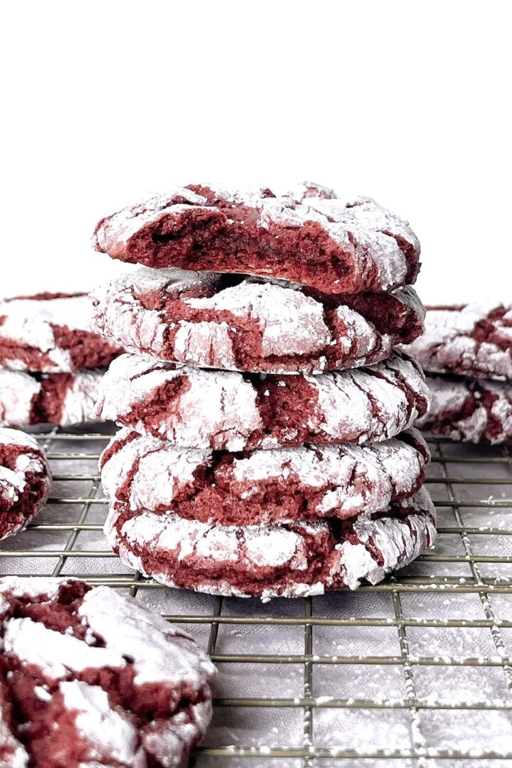 Easy Red Velvet Crinkle Cookies with Cake Mix